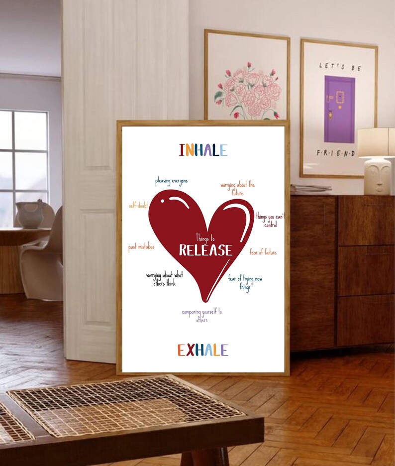 Things to Release, Mental Health Poster, Therapy Office Decor, Coping ...