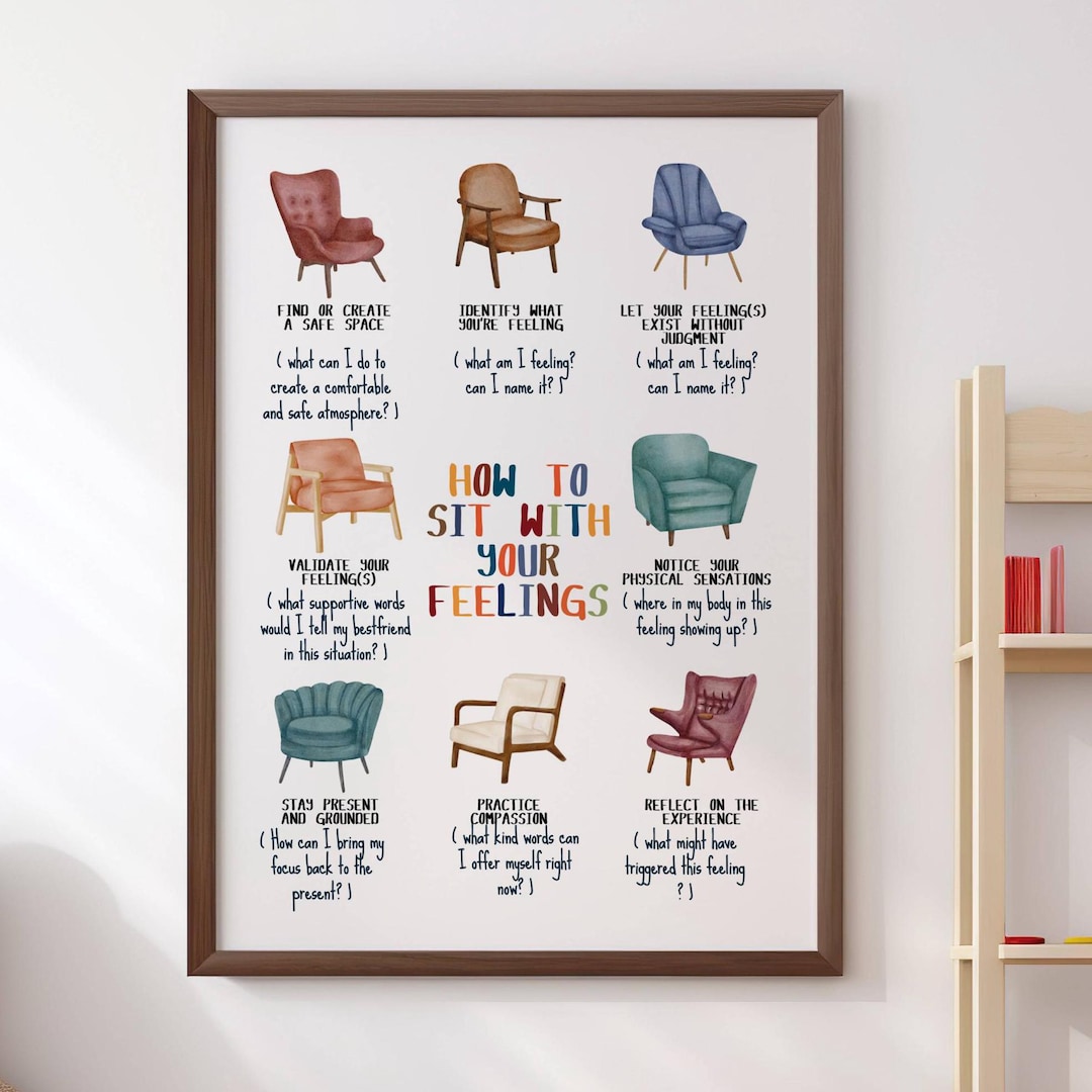 Sit With Your Feelings, Therapy Office Decor, Gift Counselor, Office ...