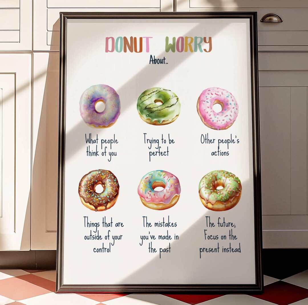 Donut Worry About, Coping Skills Poster, Social Worker, Therapy Office ...