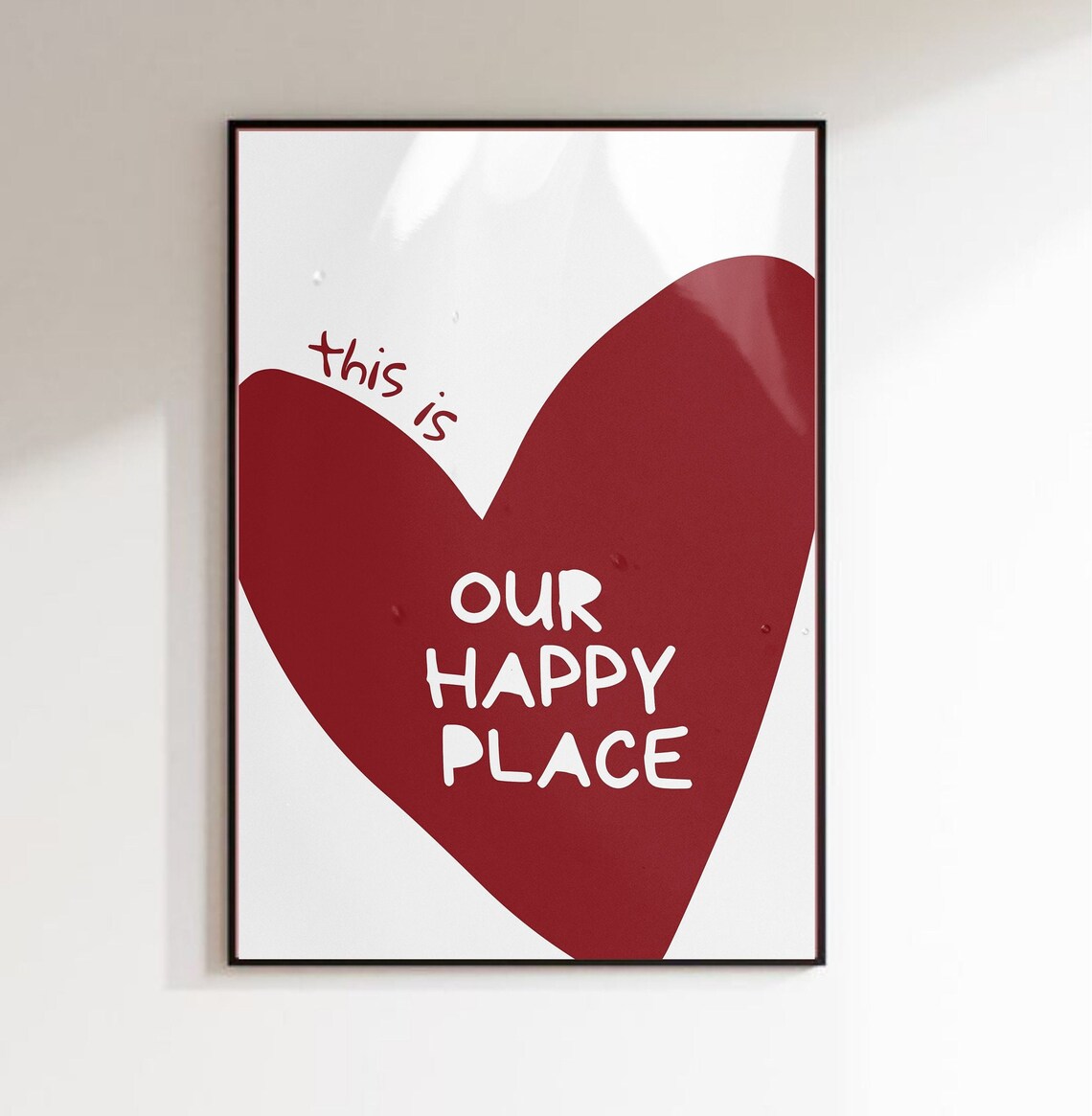This is Our Happy Place Poster, Aesthetic Room Decor, Red Poster, Dorm ...