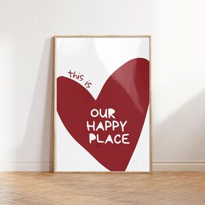 This is Our Happy Place Poster, Aesthetic Room Decor, Red Poster, Dorm ...