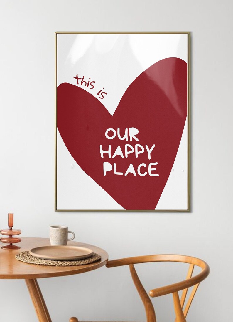 This is Our Happy Place Poster, Aesthetic Room Decor, Red Poster, Dorm ...