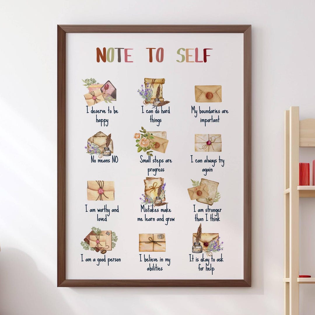 Note to Self Poster: Growth Mindset, Therapy Decor (digital Download ...