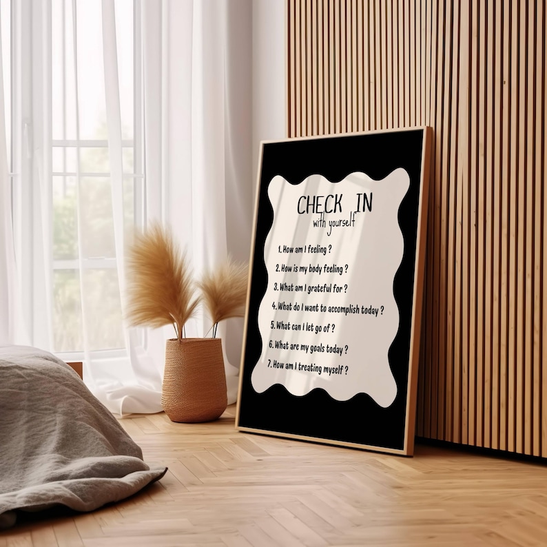 Check in With Yourself Poster, School Counselor, Self-care, Therapy ...