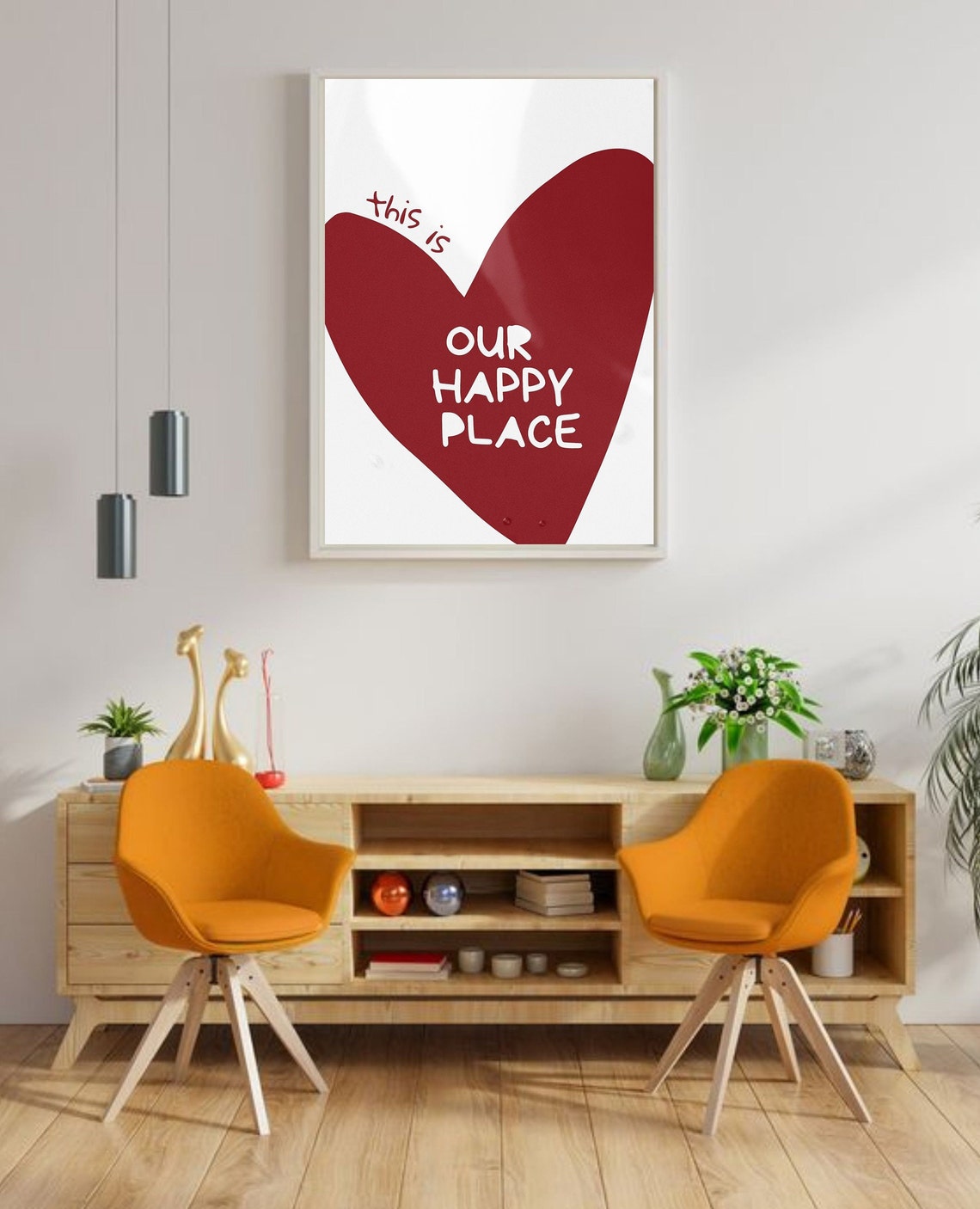 This is Our Happy Place Poster, Aesthetic Room Decor, Red Poster, Dorm ...