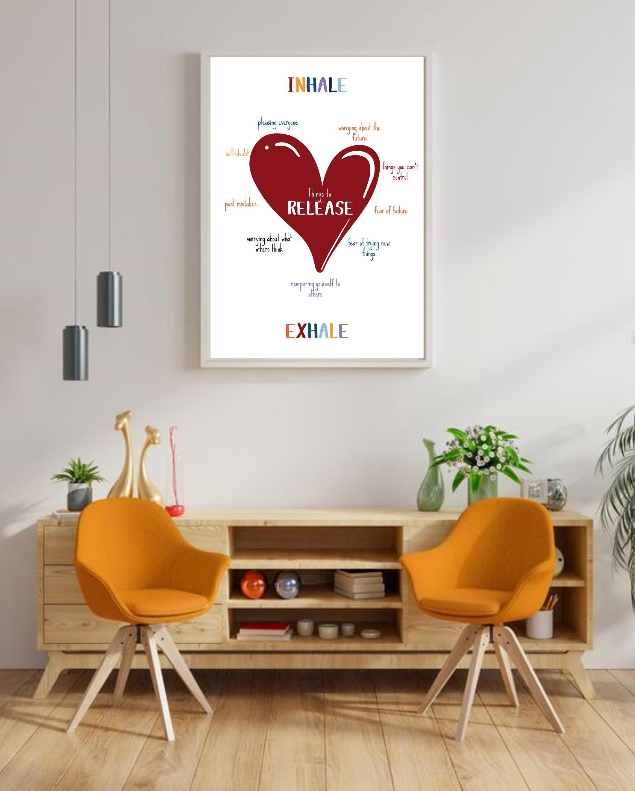 Things to Release, Mental Health Poster, Therapy Office Decor, Coping ...