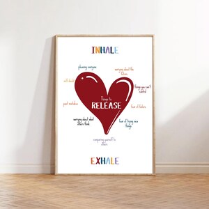 Things to Release, Mental Health Poster, Therapy Office Decor, Coping ...