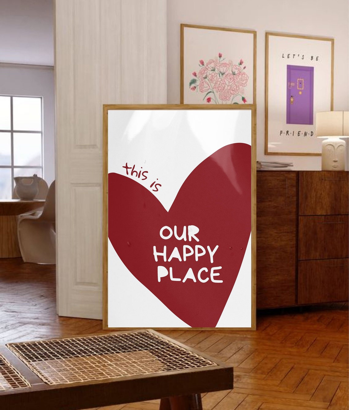 This is Our Happy Place Poster, Aesthetic Room Decor, Red Poster, Dorm ...