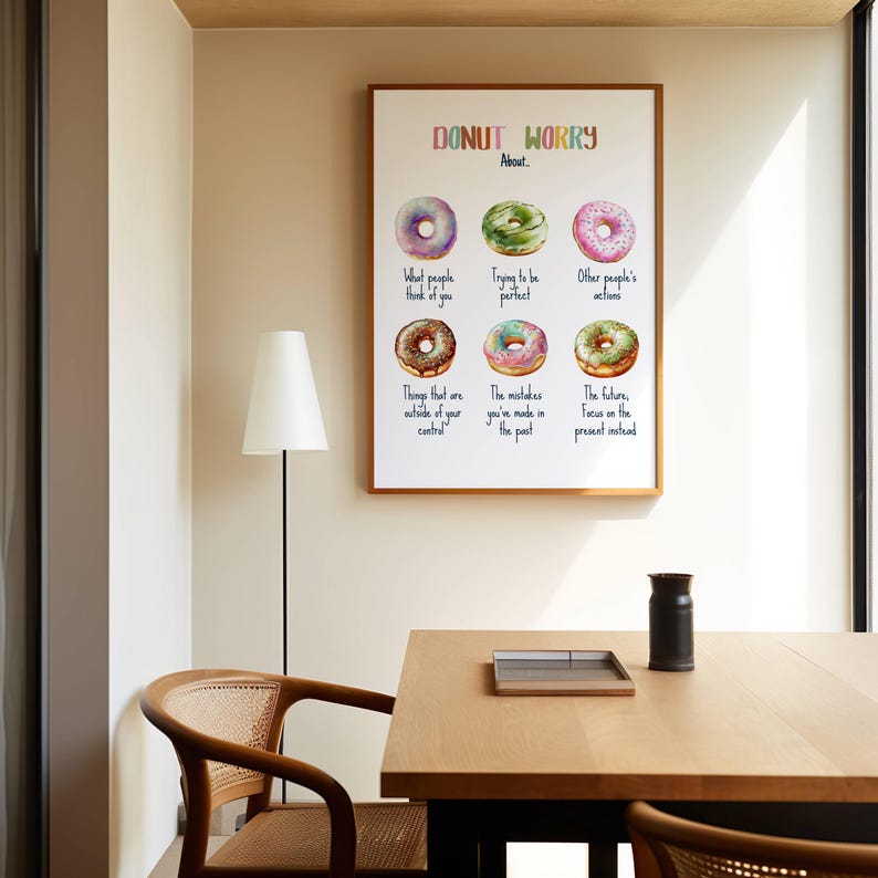 Donut Worry About, Coping Skills Poster, Social Worker, Therapy Office ...