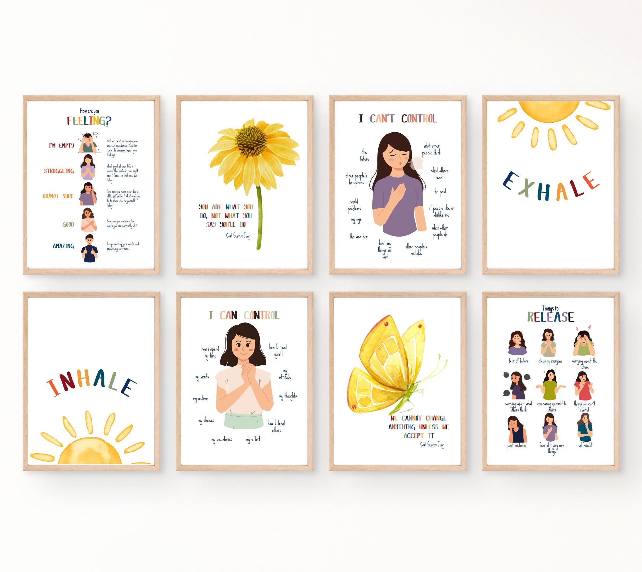 Mental Health Bundle, 8 Therapy Office Decor Posters, School ...