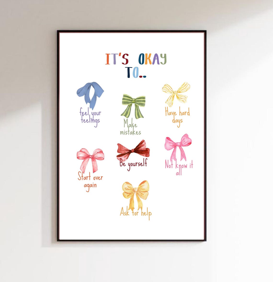 It's Okay to Poster,psychology Poster,motivational Kids Art,classroom ...