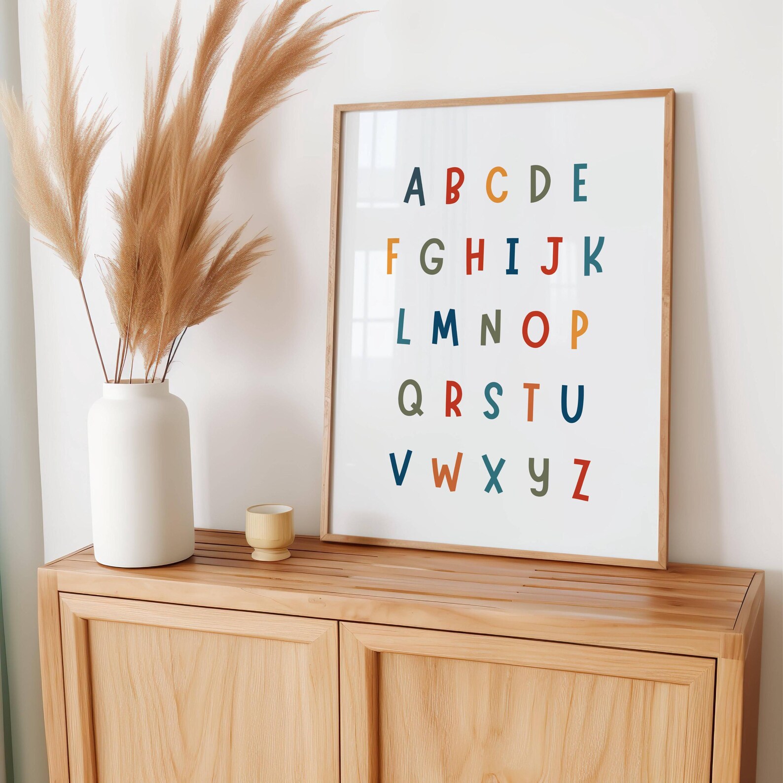 Rainbow Alphabet Poster, Kids Room Educational Wall Art Printable ...