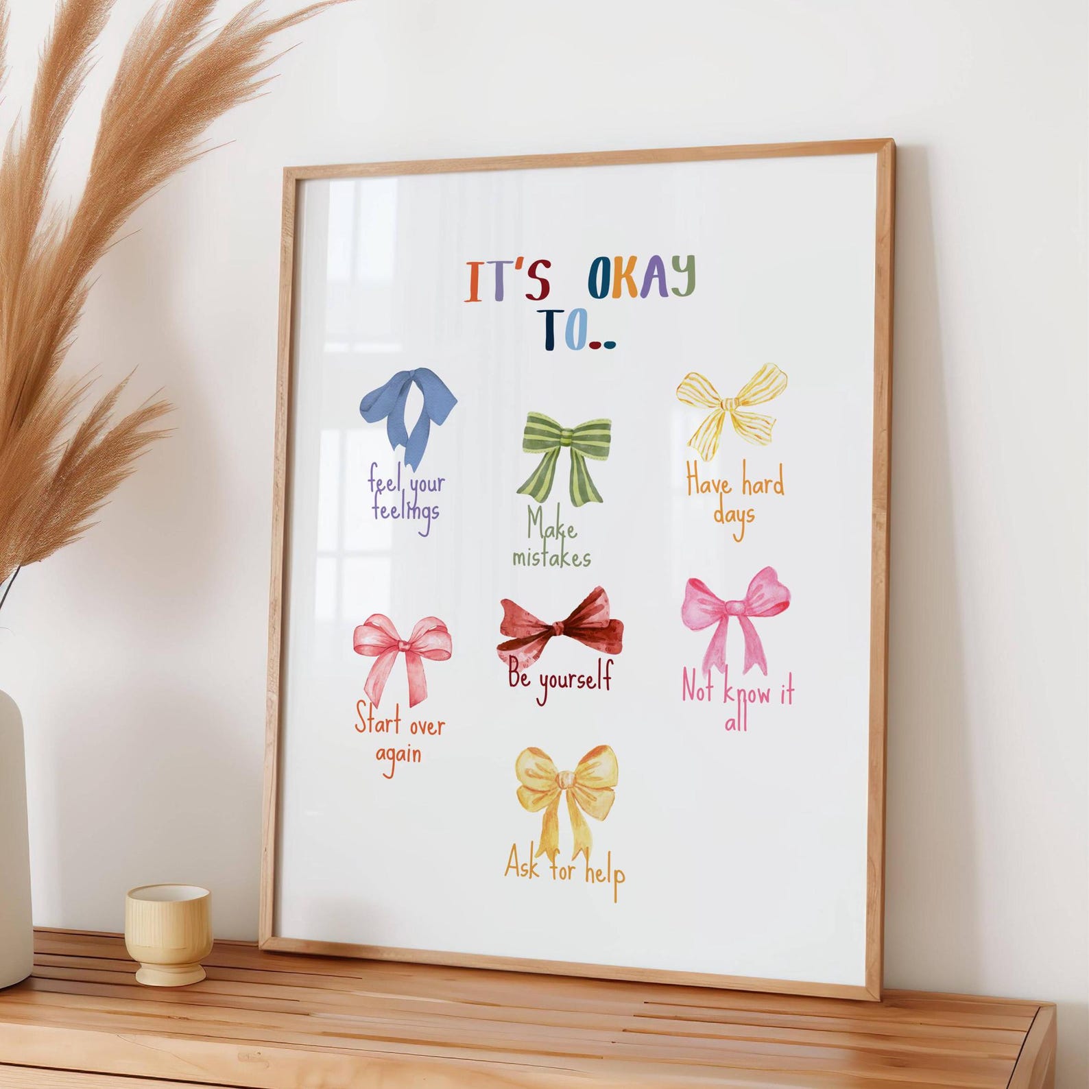 It's Okay to Poster,psychology Poster,motivational Kids Art,classroom ...