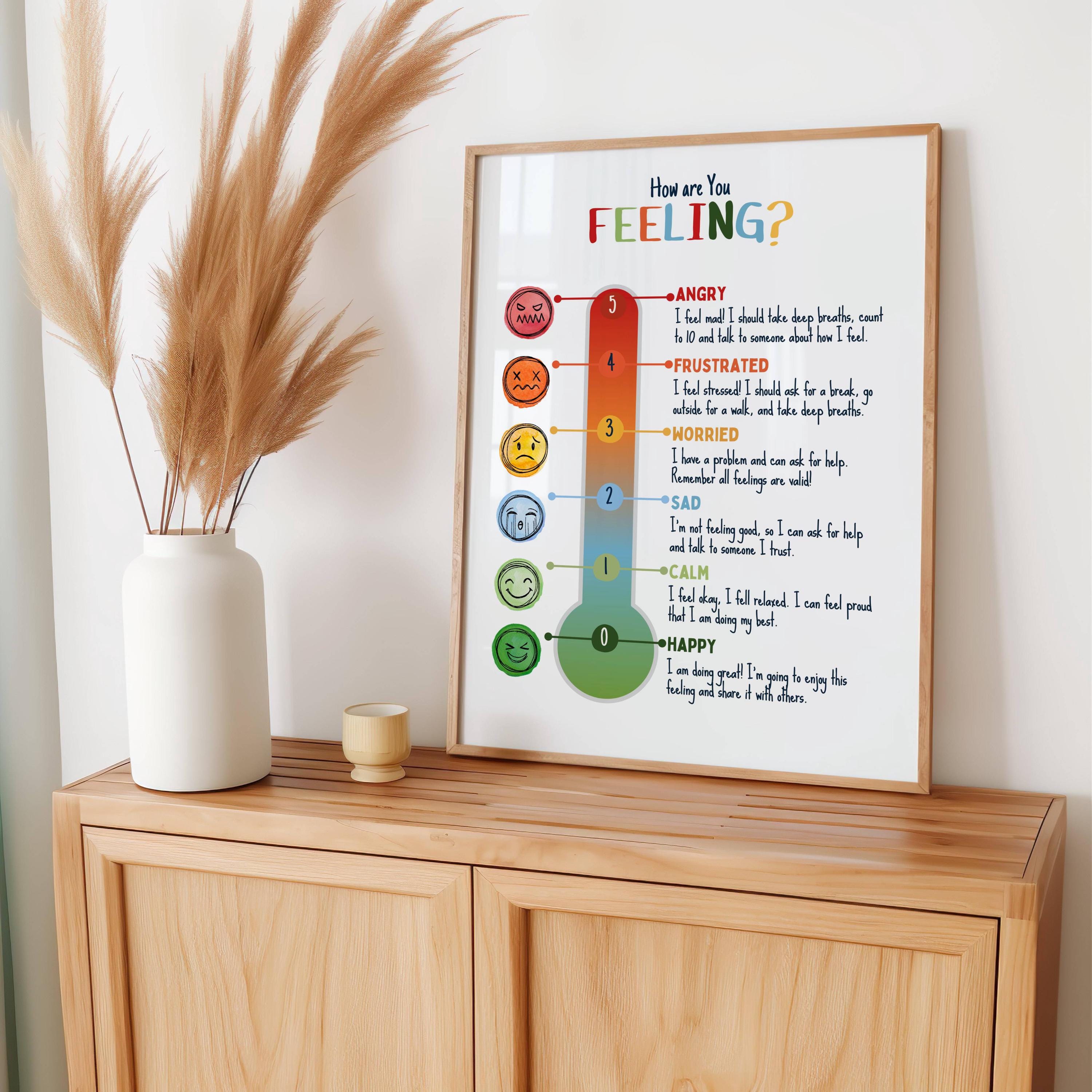 Rainbow Feelings Thermometer, Feelings Poster, Calm Down Corner, Self ...