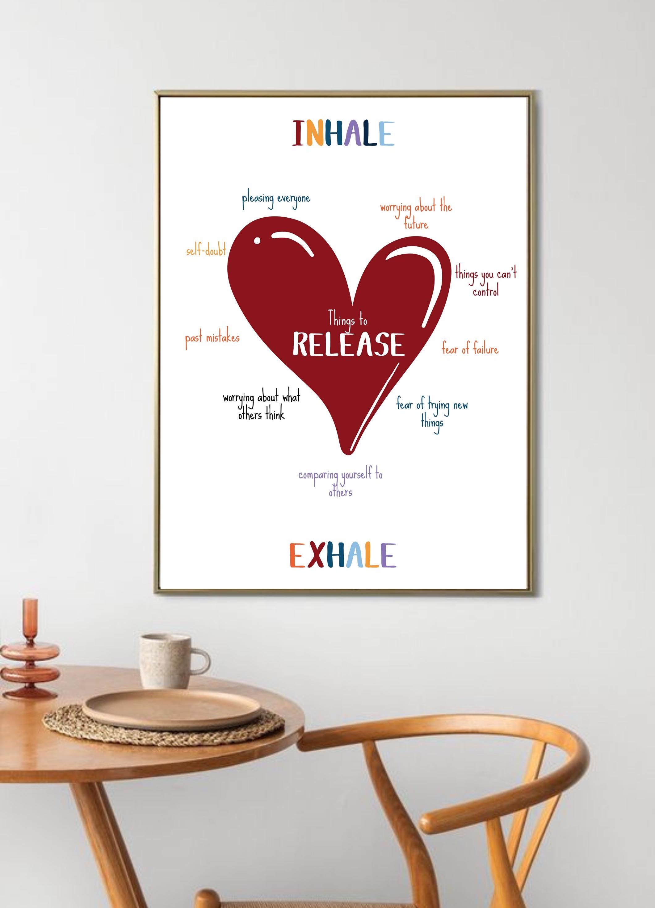 Things to Release, Mental Health Poster, Therapy Office Decor, Coping ...
