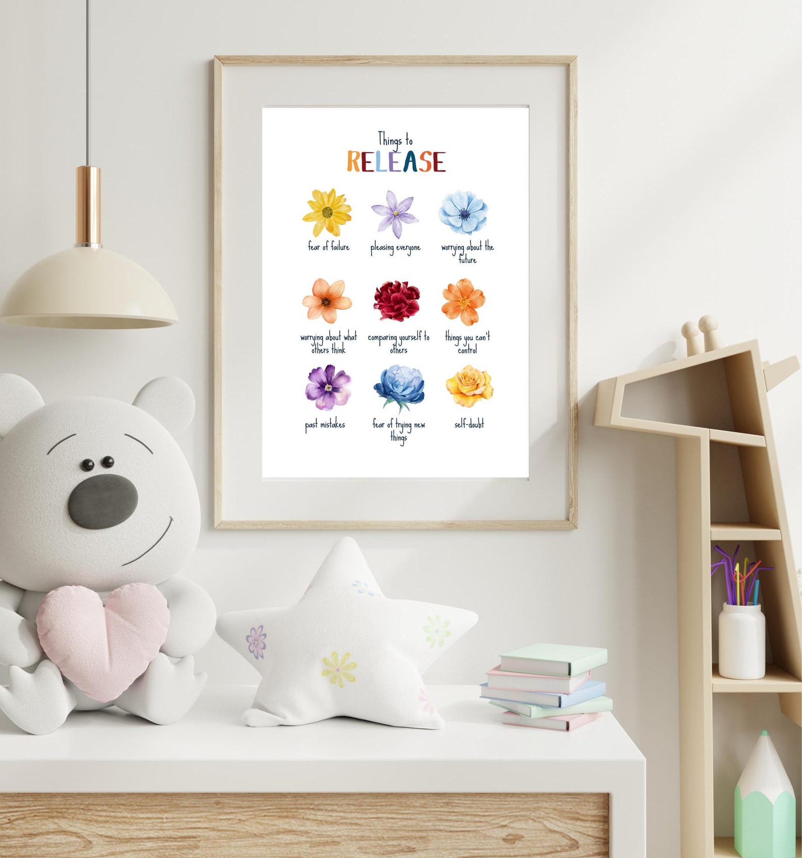 Things to Release, Mental Health Poster, Therapy Office Decor, Coping ...