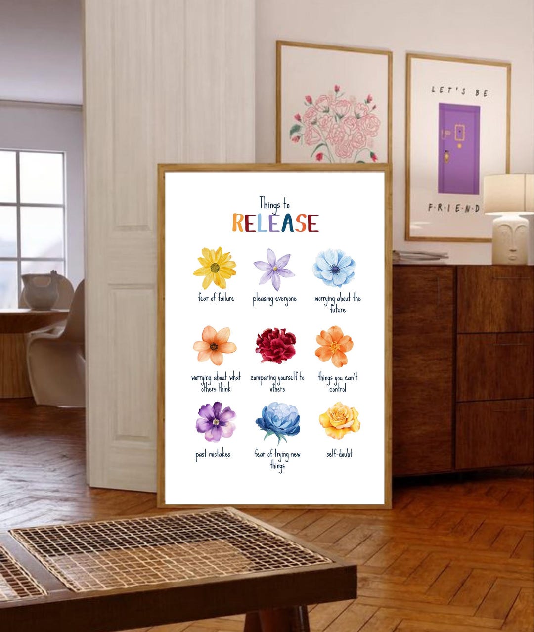 Things to Release, Mental Health Poster, Therapy Office Decor, Coping ...