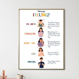 Feelings Poster, Calm Down Corner, Self Regulation, Therapy Office ...