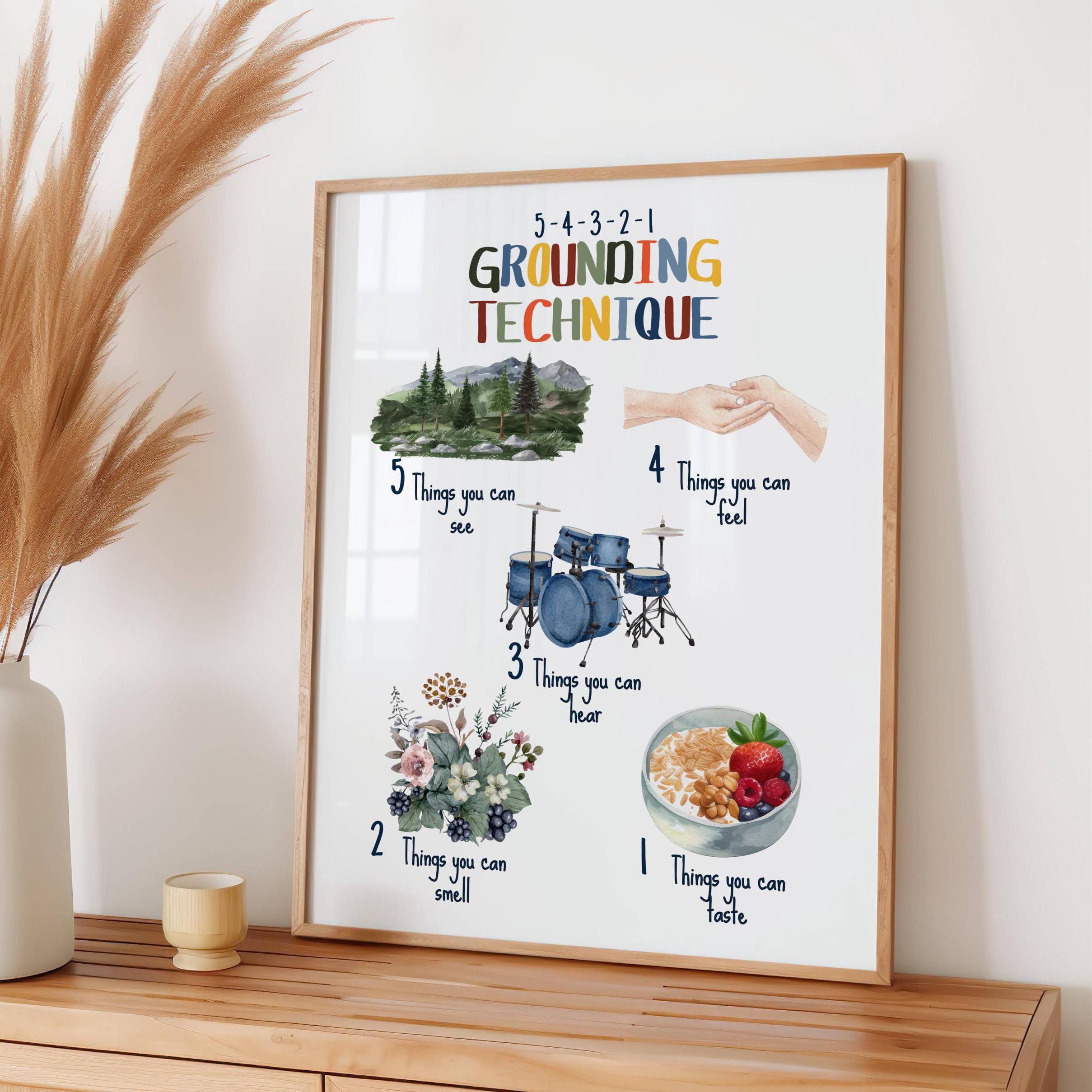 Grounding Technique Poster, Coping Skills Poster, Social Worker ...