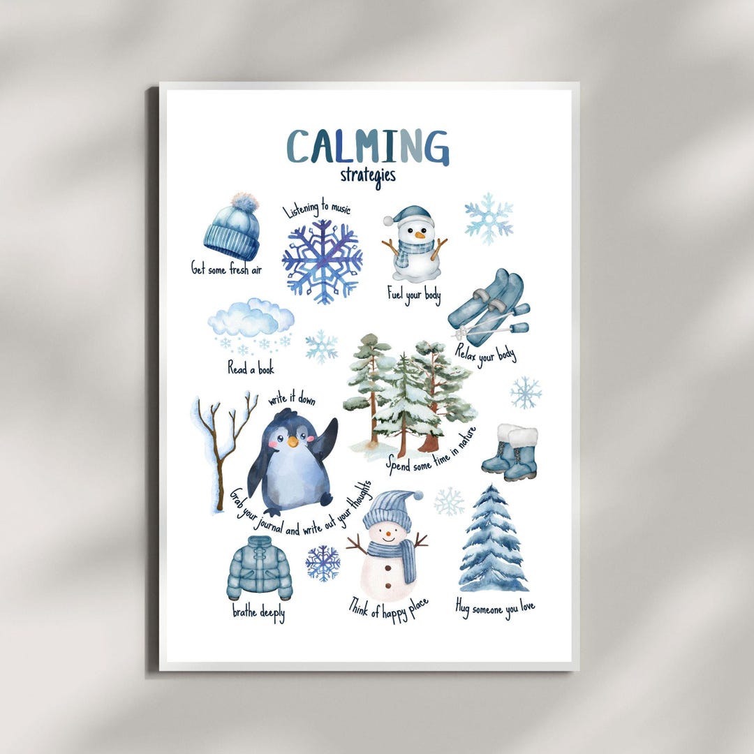 Calming Strategies Poster: Therapy Office Decor,mindfulness,stress ...