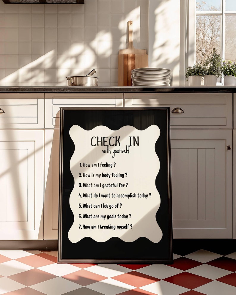 Check in With Yourself Poster, School Counselor, Self-care, Therapy ...
