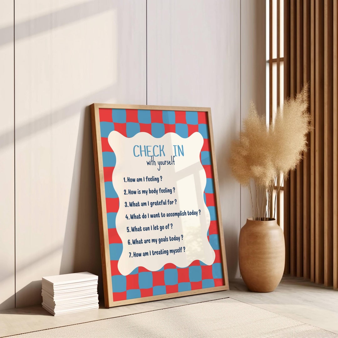 Daily Check-in Poster, School Counselor, Mindfulness, Self-care ...