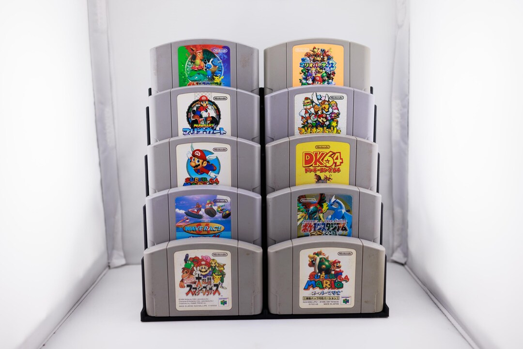 N64 Game Cartridge Display Stand – Holds 10 Nintendo 64 Games – 3D ...