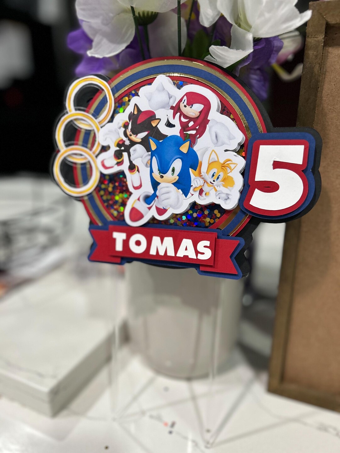 Sonic Themed Cake Topper - Etsy