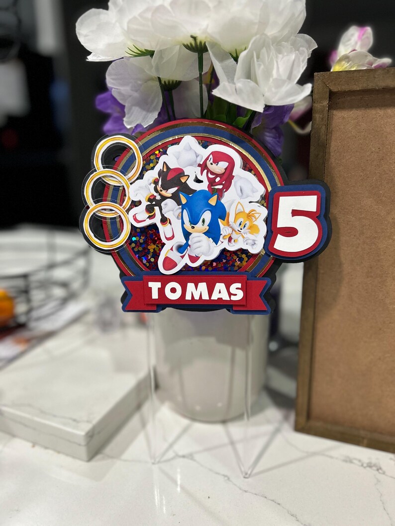 Sonic Themed Cake Topper - Etsy