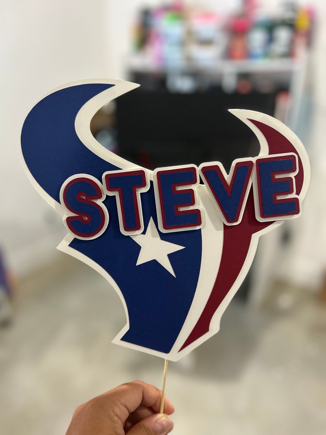 Houston Texans Theme Cake Topper - Etsy