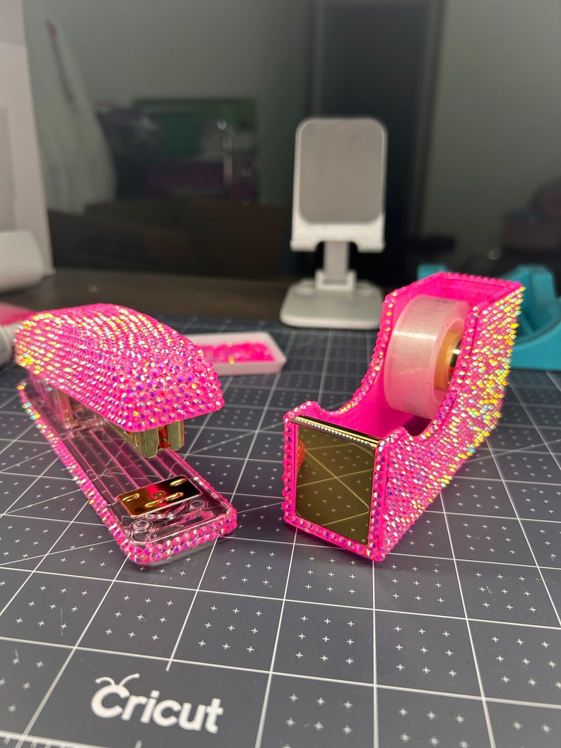 Pink Tape Dispenser and Stapler - Etsy