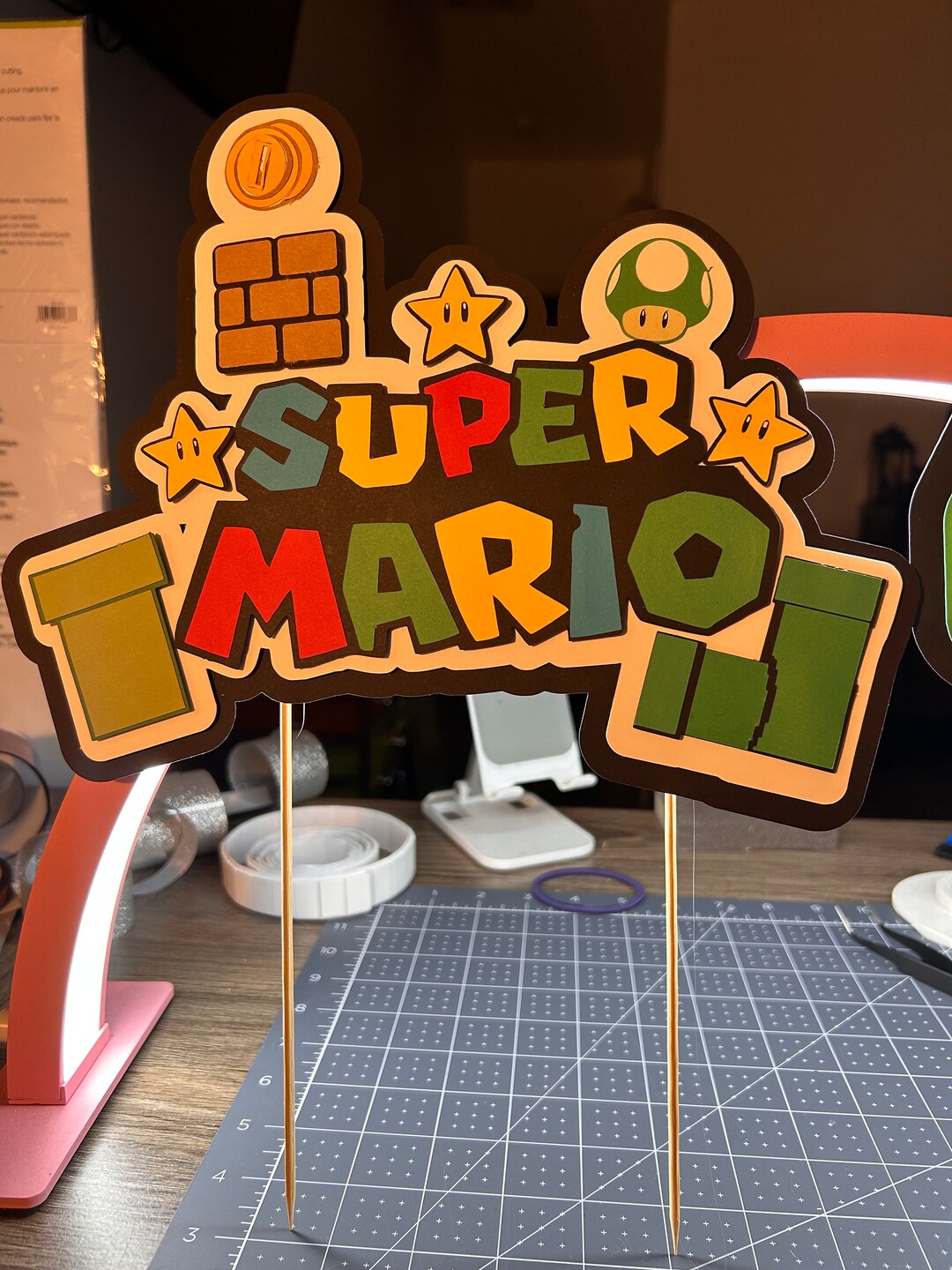 Cake Topper -mario - Etsy