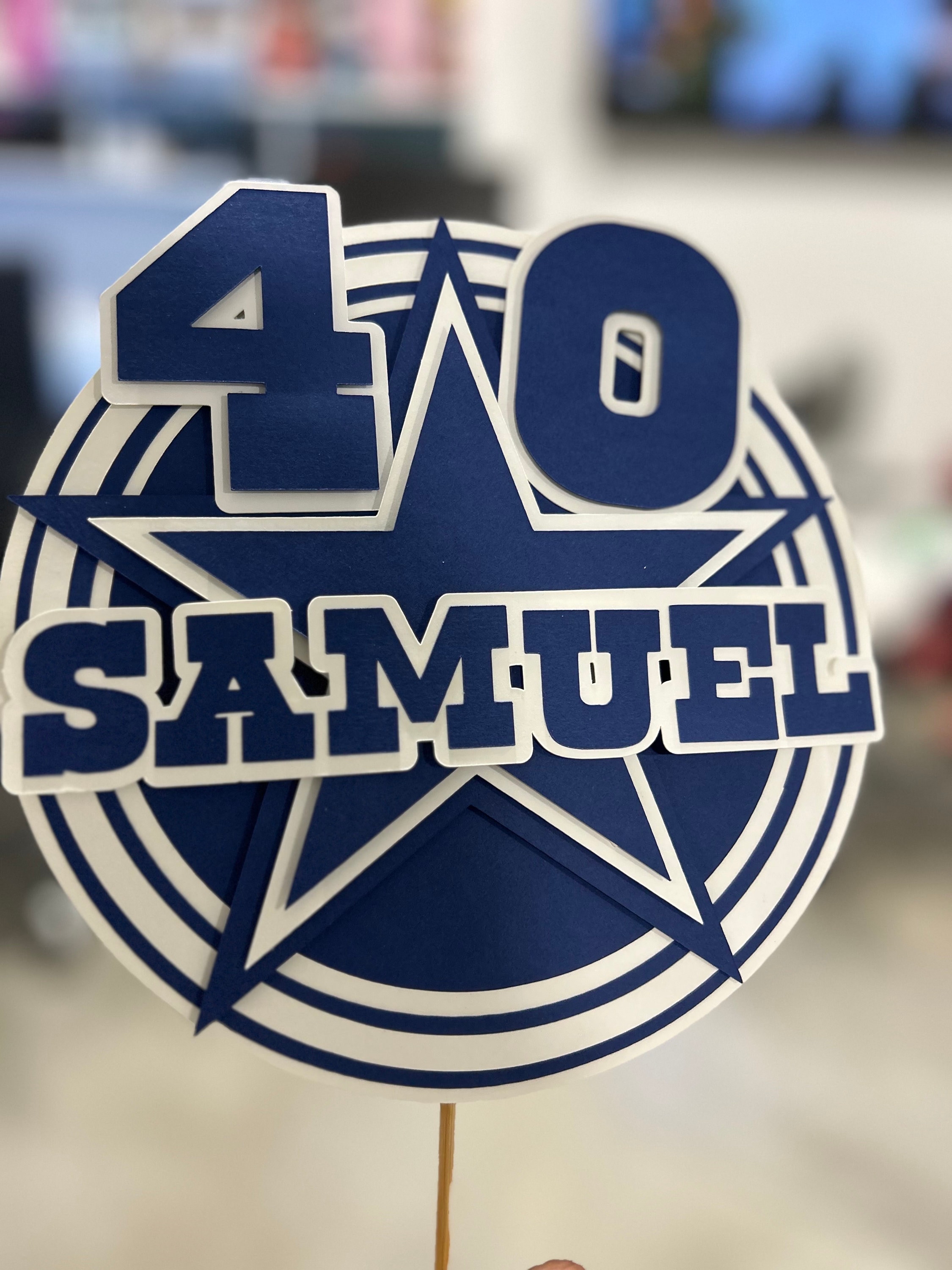 Dallas Cowboys Theme Cake Topper - Etsy