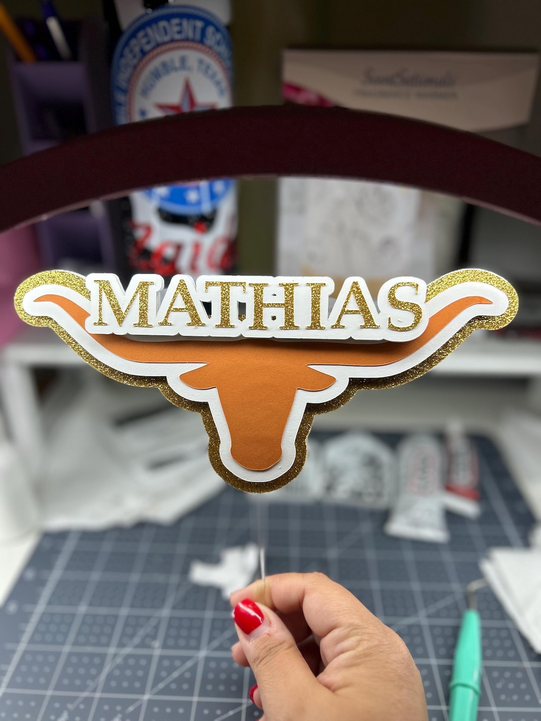 Texas Longhorns Theme Cake Topper - Etsy