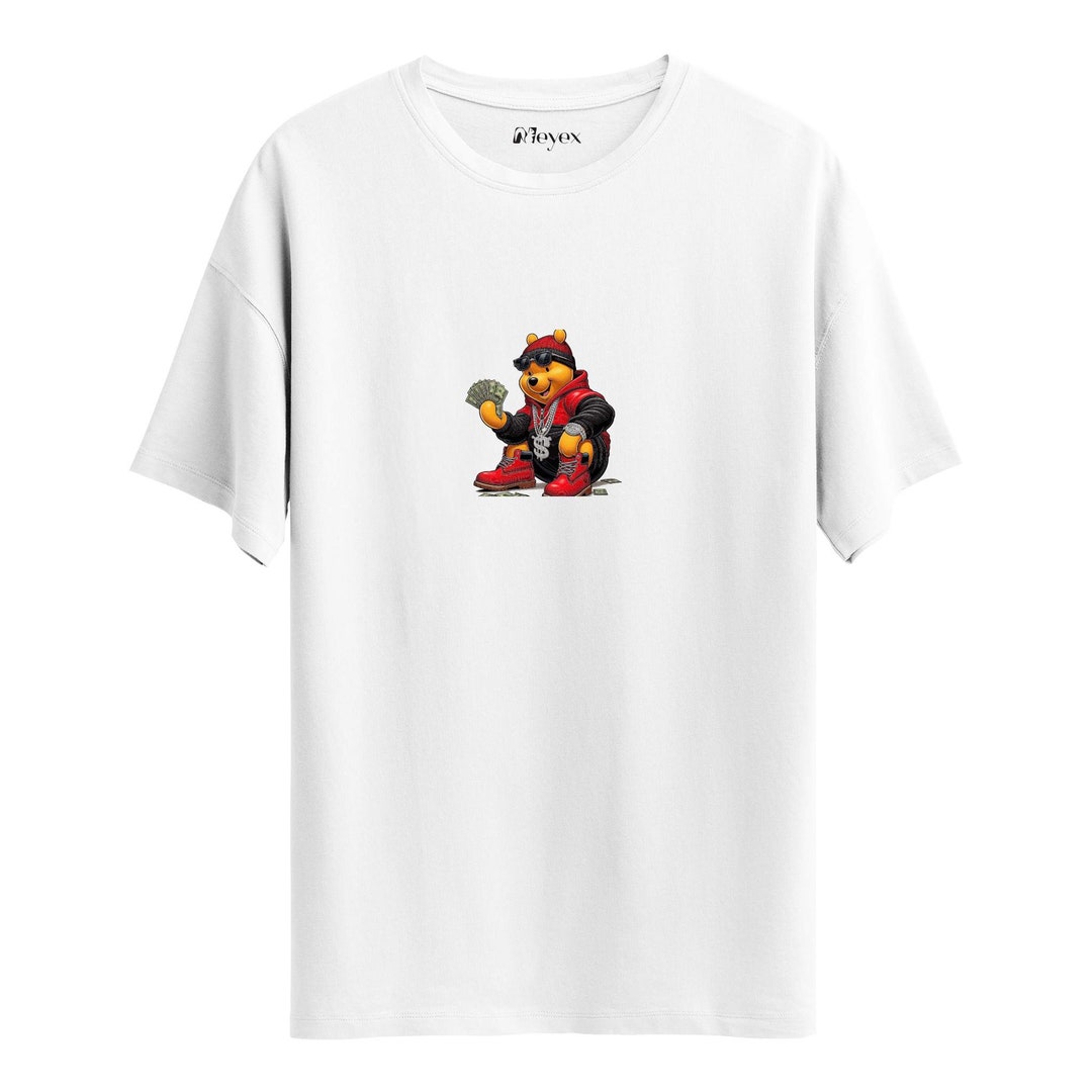 Neyex Rich Bear Printed 100% Cotton Oversized T-shirt 30/1 Supreme ...