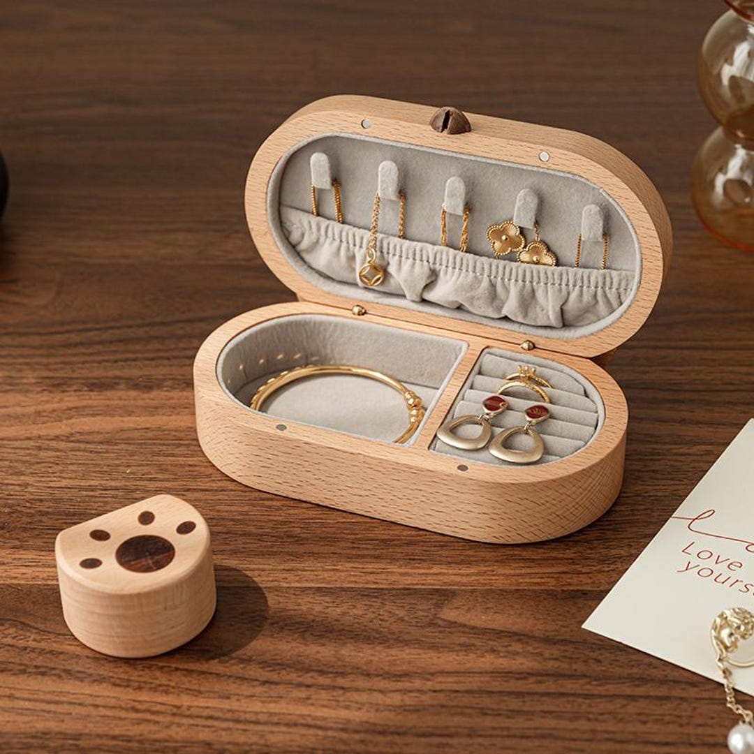 Wooden Jewelry Box Small, Wedding Gift, Unique Cute Ring Box for ...