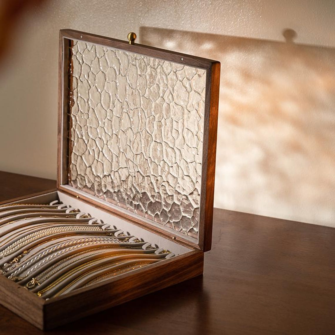 Custom Wooden Necklace Box, Engraved Name Necklace Box, Unique ...