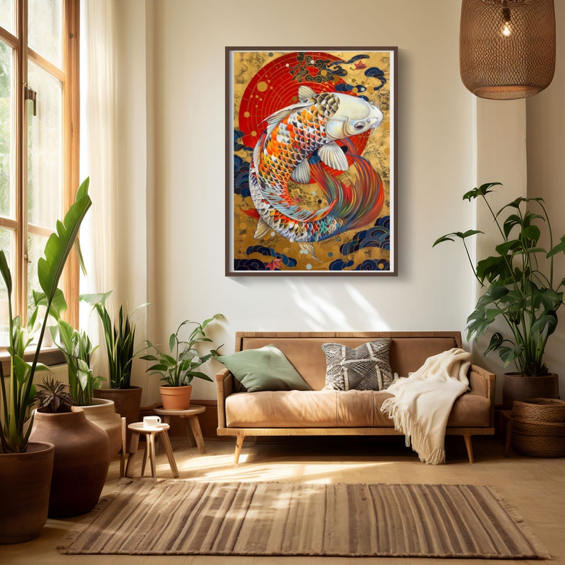 Zen Koi Fish Painting Print | Asian Inspired Art | Digital Download ...