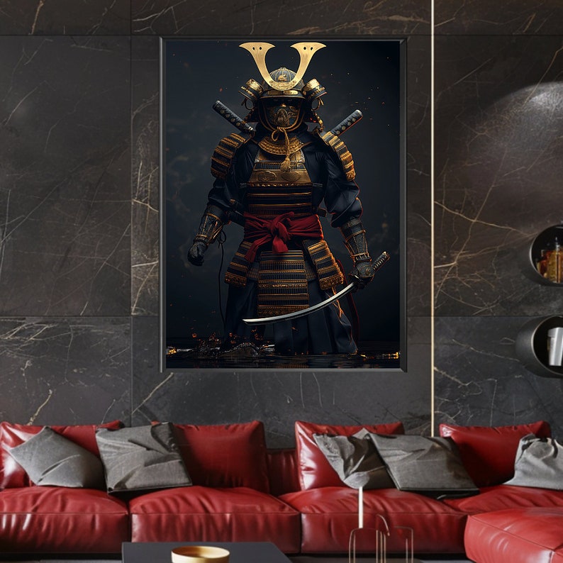 Japanese Samurai Warrior Digital Art Print - Asian Home Decor - Etsy