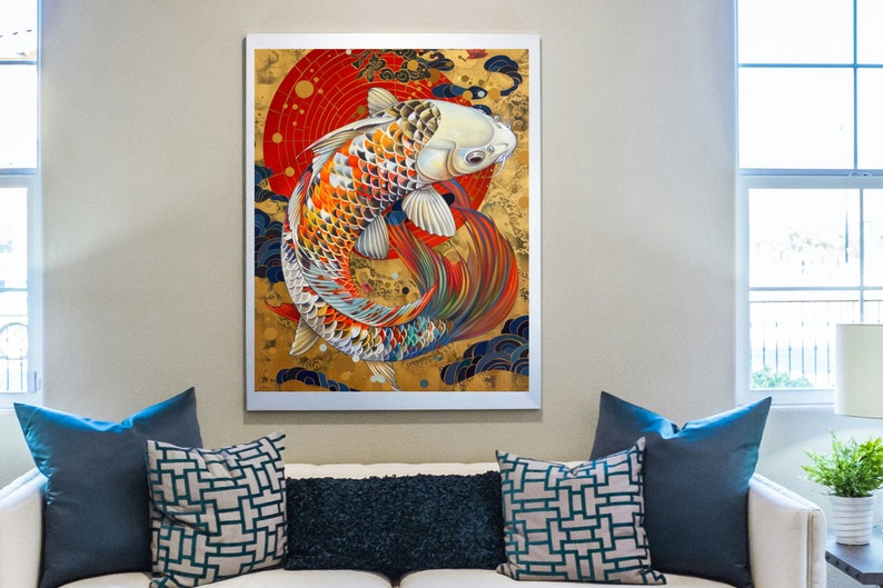 Zen Koi Fish Painting Print | Asian Inspired Art | Digital Download ...