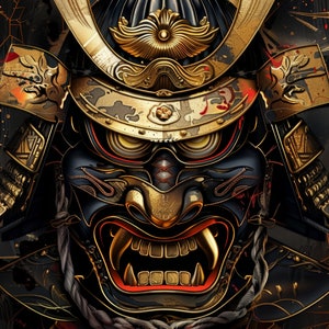 Traditional Samurai Mask Artwork for Home Decor | Japanese Warrior ...