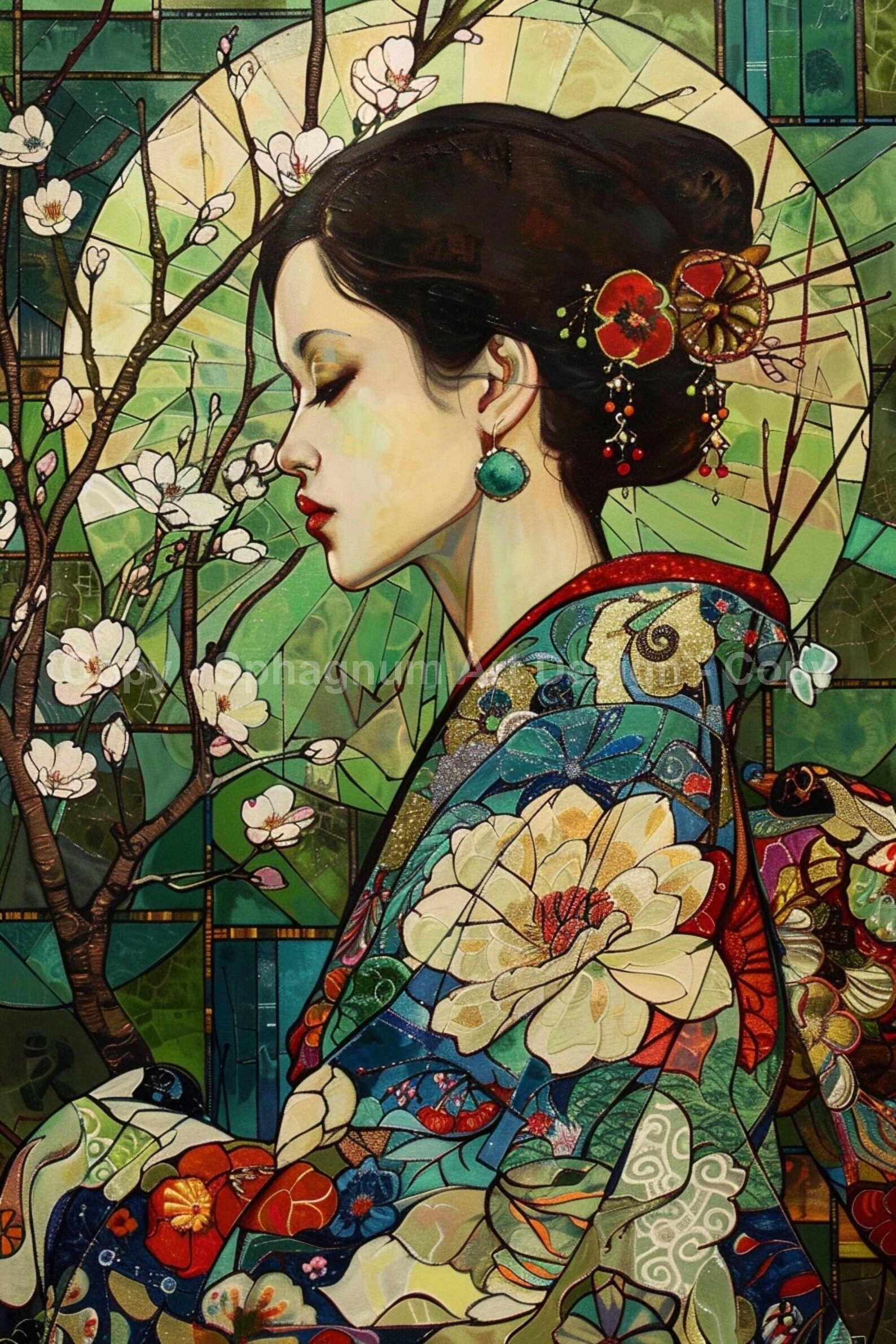 Stunning Japanese Geisha Digital Art Print | Instant Download | Elegant Japanese Geisha Wall ...