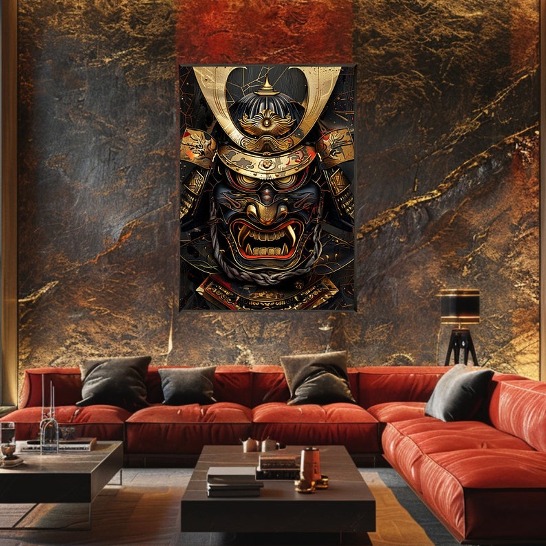 Traditional Samurai Mask Artwork for Home Decor | Japanese Warrior ...