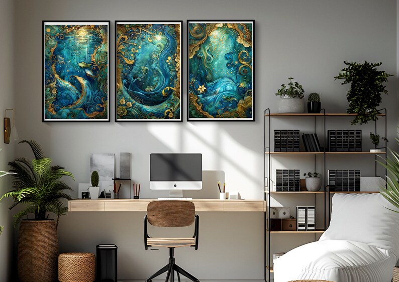 The Way of Water | Tranquil Water Element Paintings Bundle | Set of 3 ...