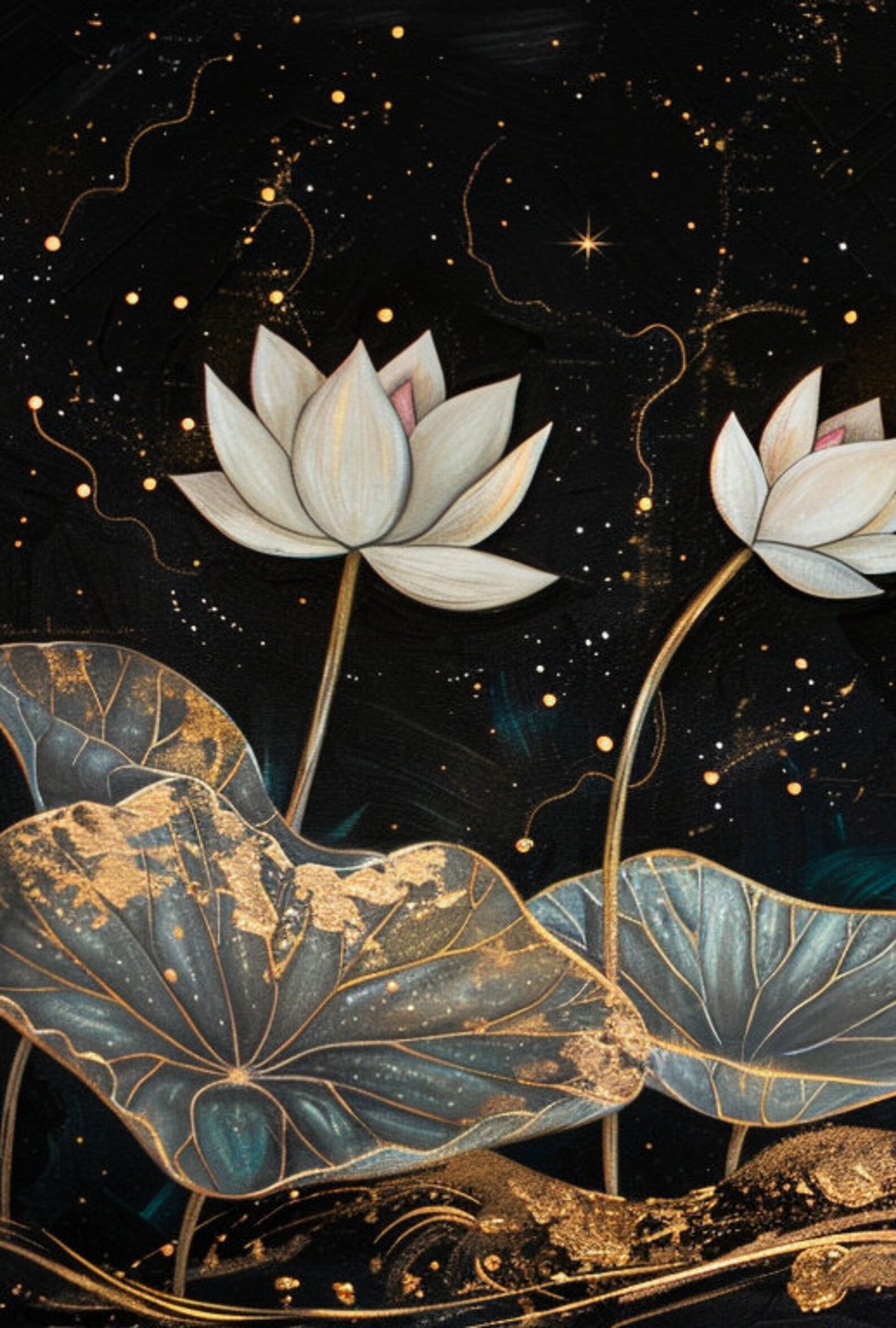 Lotus Flower Digital Art Set of 3 Printable Images | Ai Lotus Digital ...
