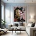 Abstract Woman in Pink and Gold - Digital Artwork Instant Download 500 ...