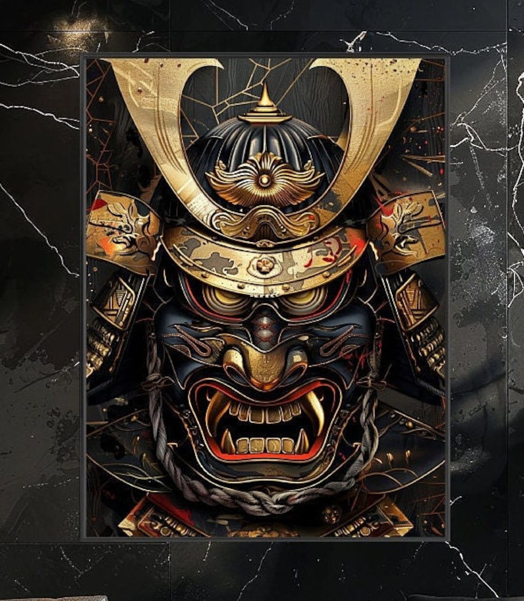 Traditional Samurai Mask Artwork for Home Decor | Japanese Warrior ...