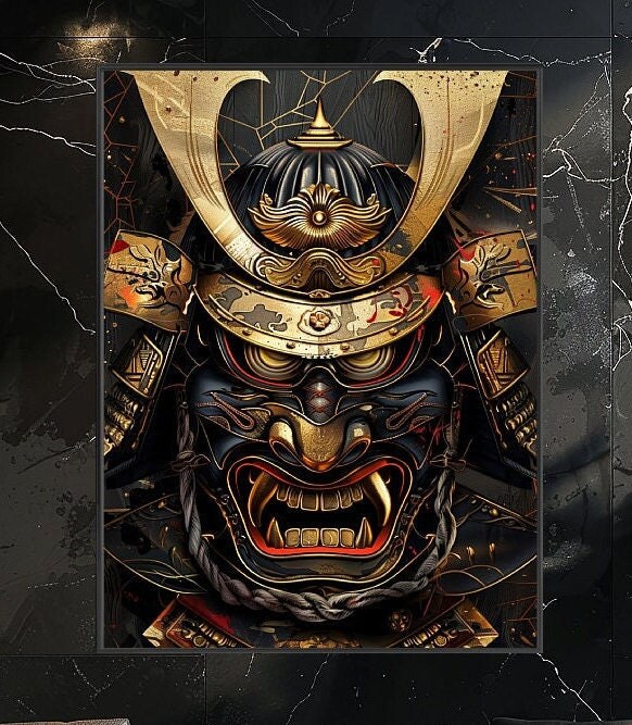 Traditional Samurai Mask Artwork for Home Decor | Japanese Warrior ...