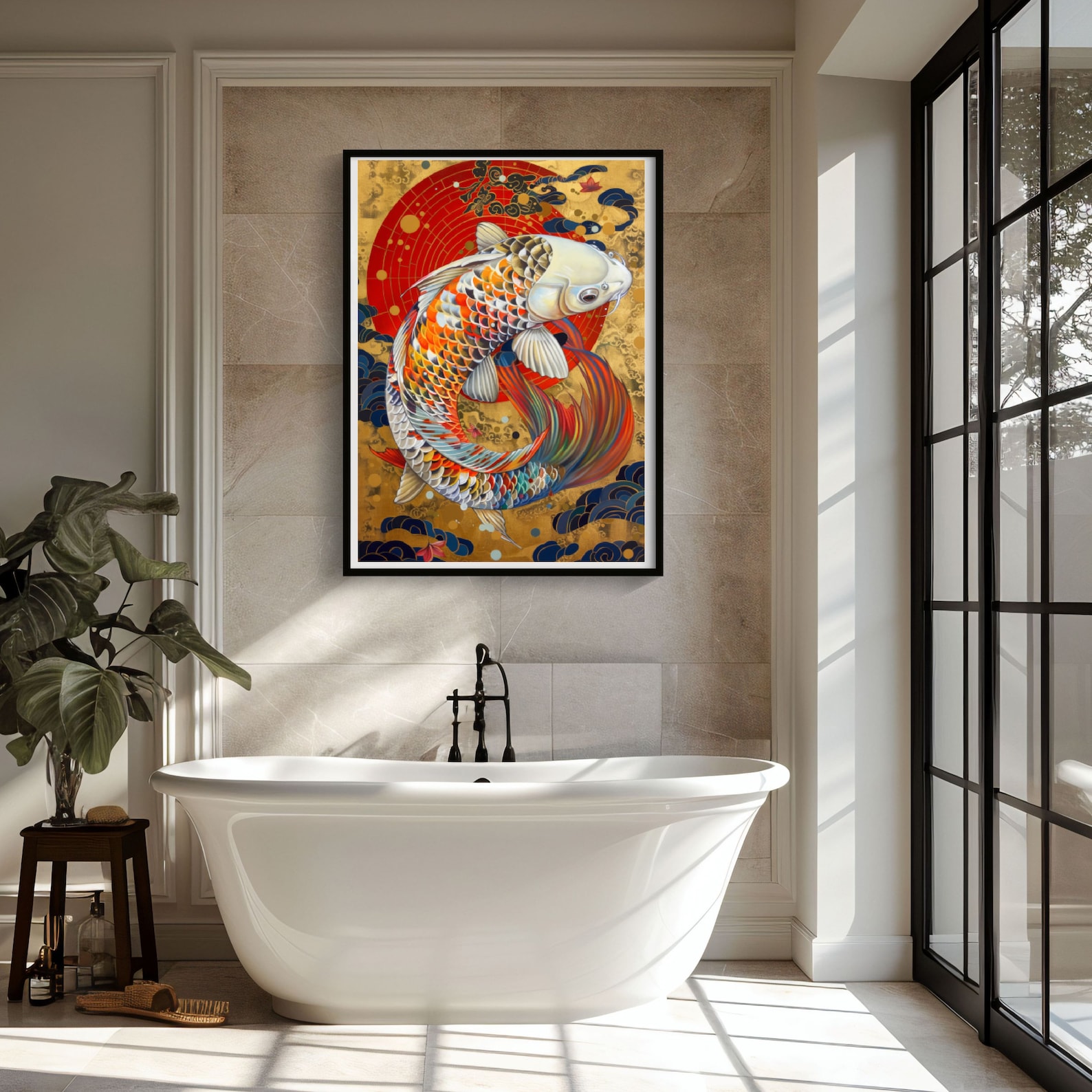 Zen Koi Fish Painting Print | Asian Inspired Art | Digital Download ...