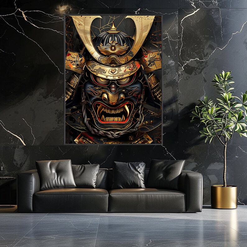 Traditional Samurai Mask Artwork for Home Decor | Japanese Warrior ...
